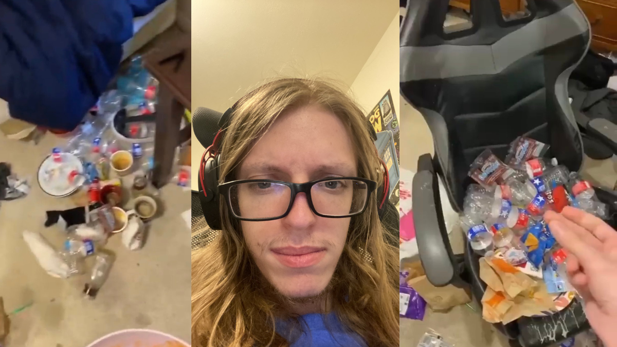 Video: la asquerosa y sucia habitación de un joven streamer en Twitch