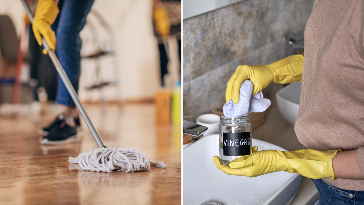 Así puede trapear el piso usando vinagre y canela