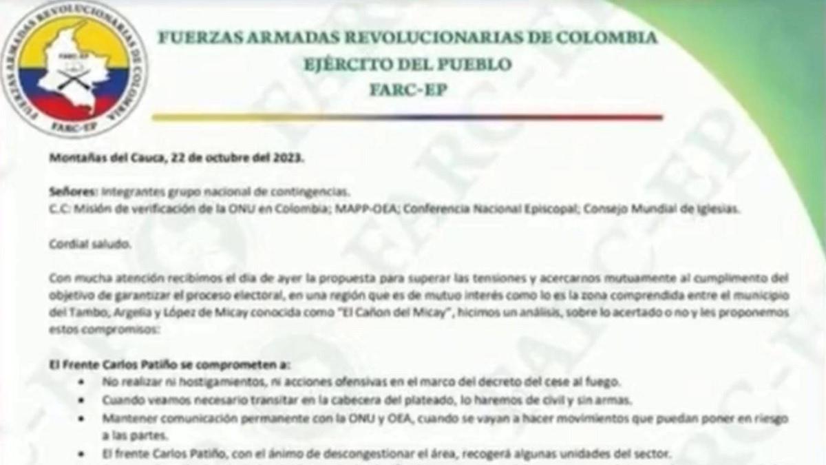 Pese a cese al fuego, disidencias de las Farc obstaculizan elecciones ...