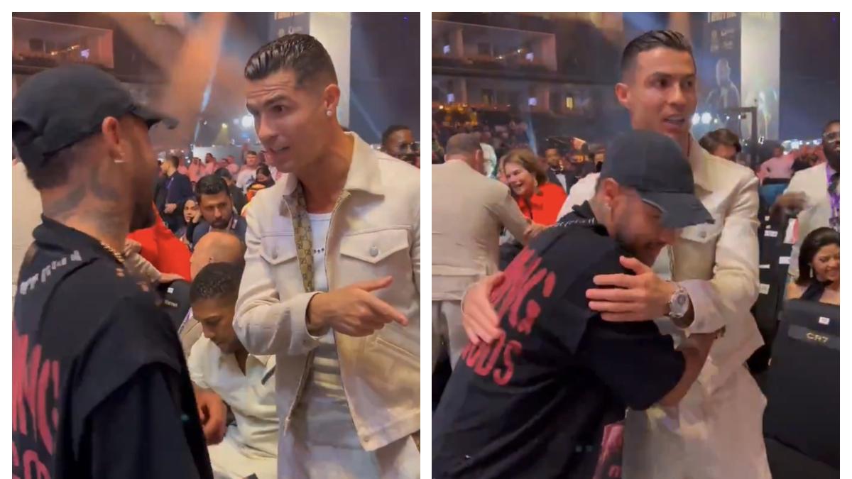 Cristiano Ronaldo and Neymar crossed paths at the boxing evening ...