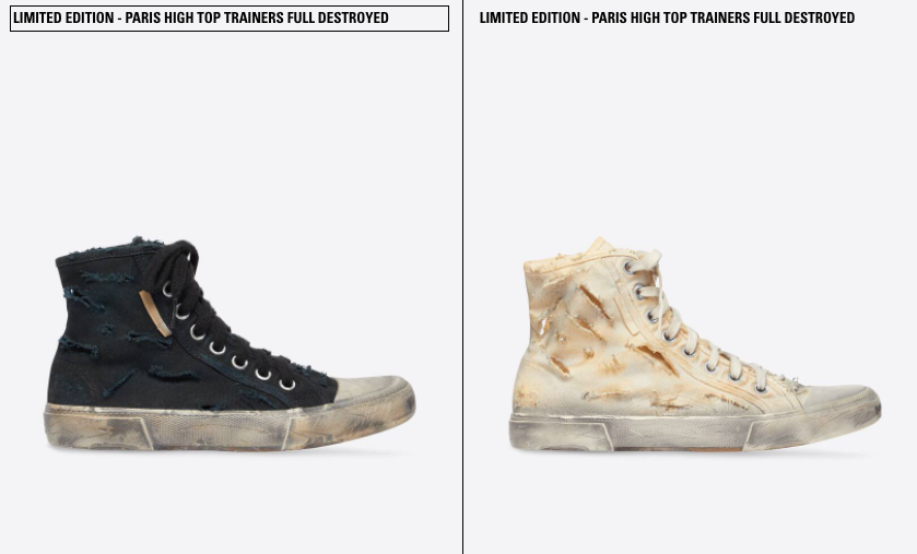 Balenciaga vende zapatos destruidos por más de $7 millones