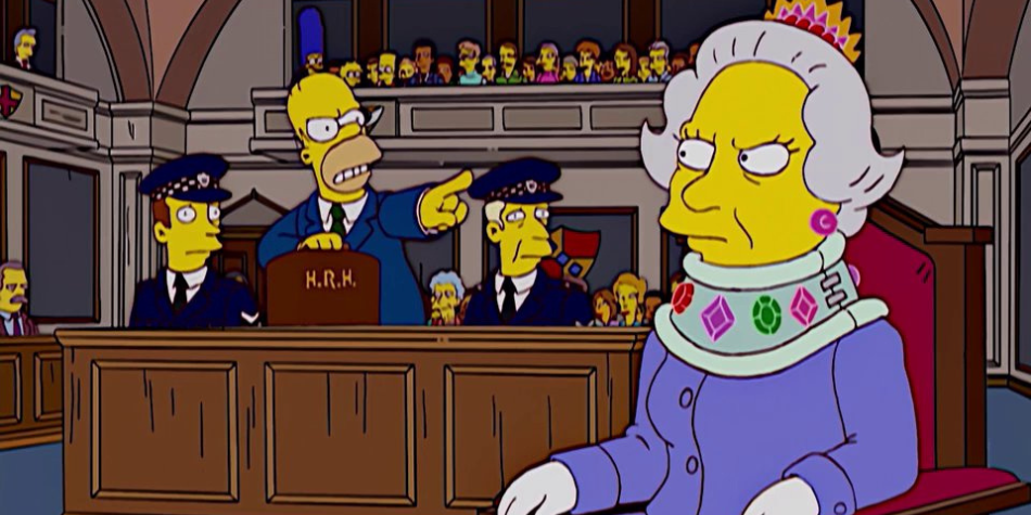 Aparición de la reina Isabel en Los Simpson