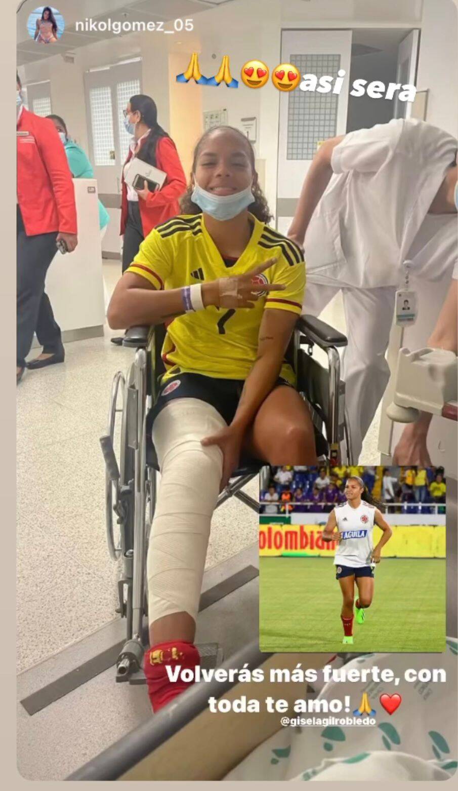Gisela Robledo: mensaje de su novia influencer por lesión de ligamentos