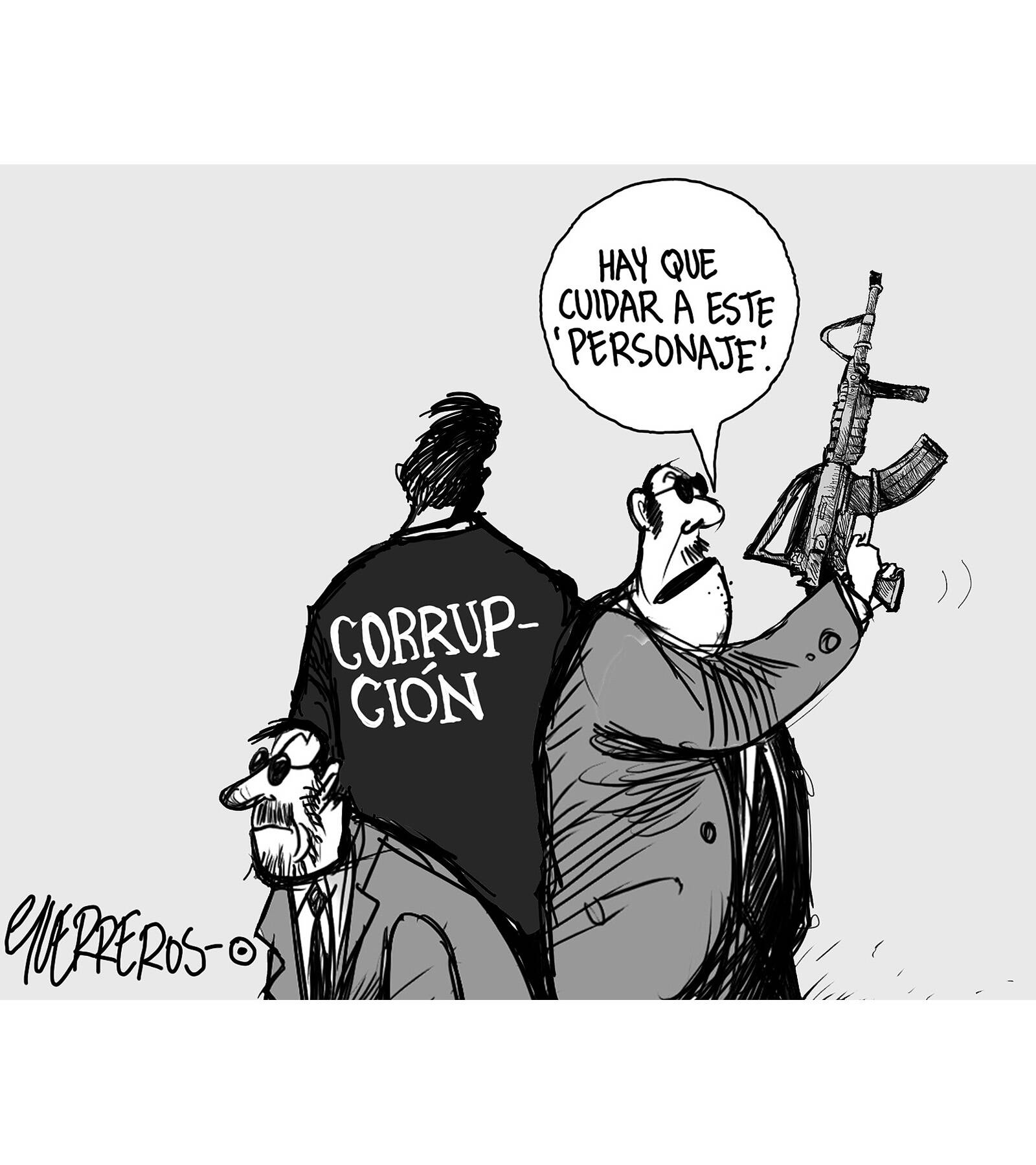 Caricatura de Guerreros: En la Unidad de Protección