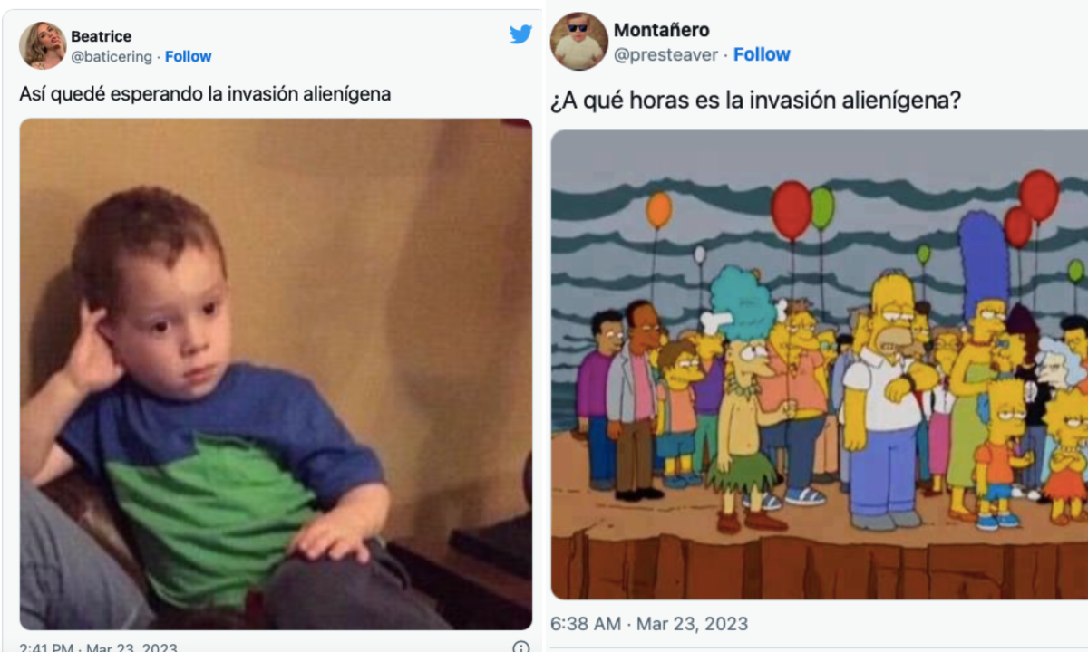 Invasión alienígena: los memes de la predicción del viajero en el tiempo