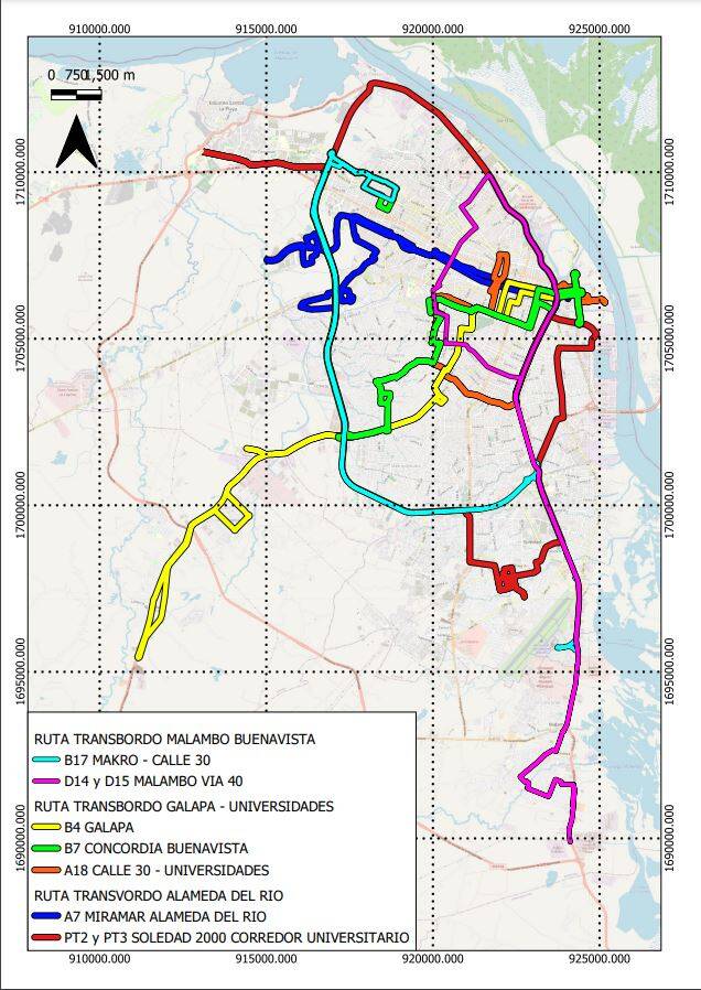 Barranquilla: mapa de buses del transporte público