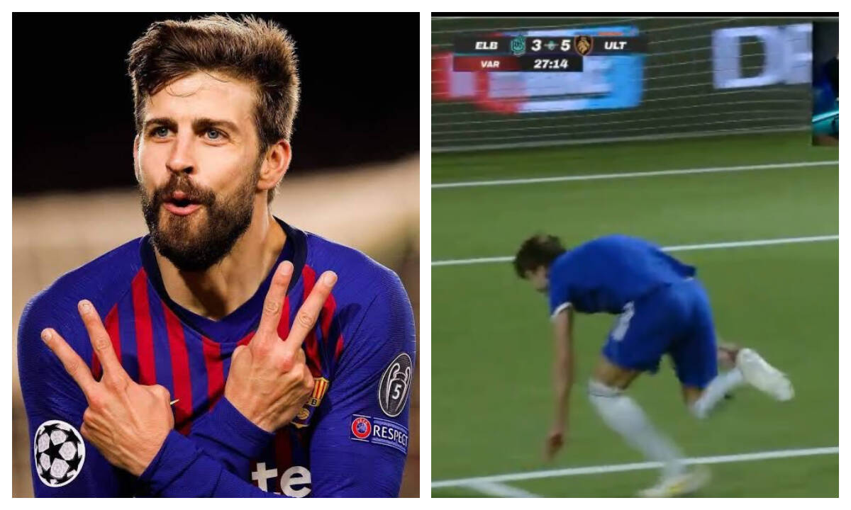 Gerard Piqué reaparece en el fútbol y tiene graciosa caída, video