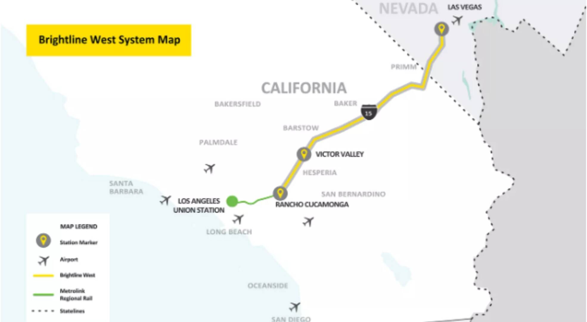 El tren de alta velocidad que conectará Las Vegas y Los Ángeles