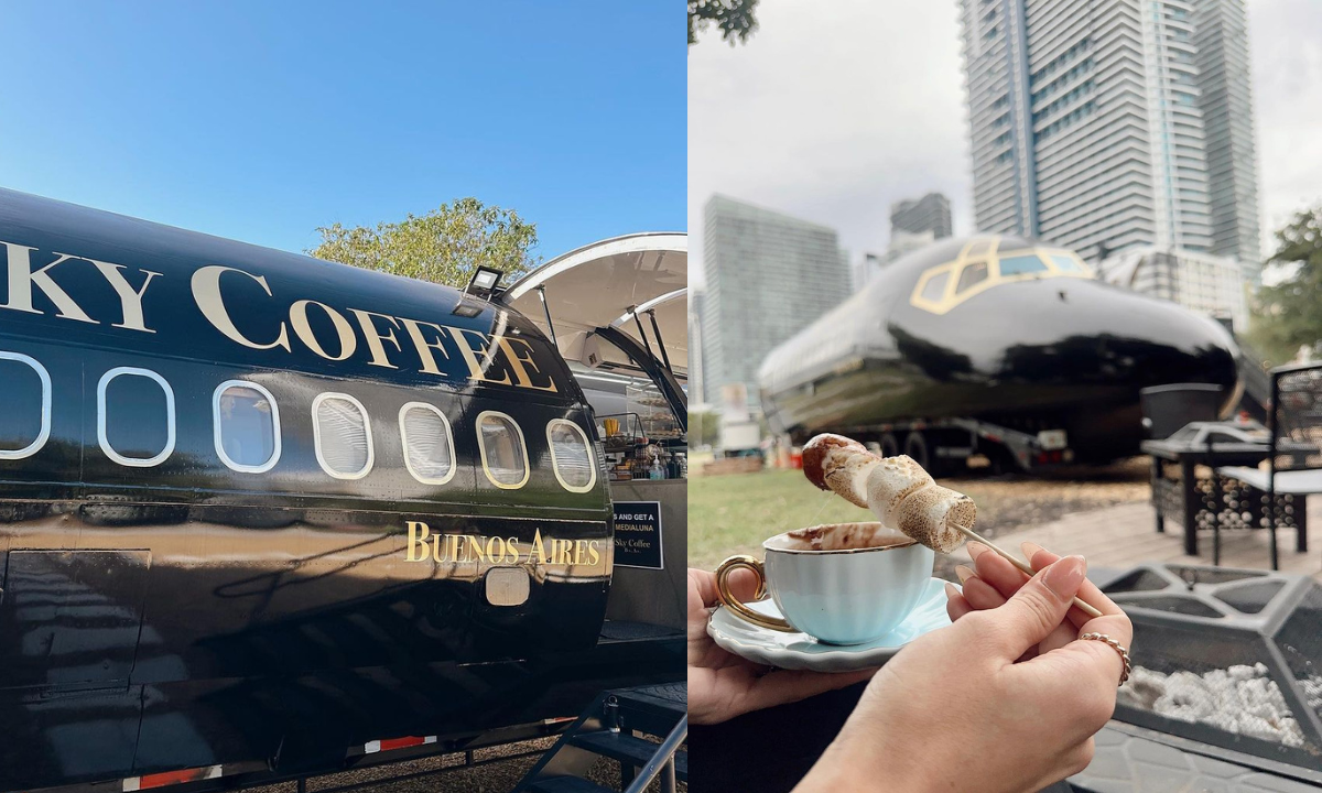 Fotos: el avión-cafetería que sirve capuchino con oro y es furor en Miami