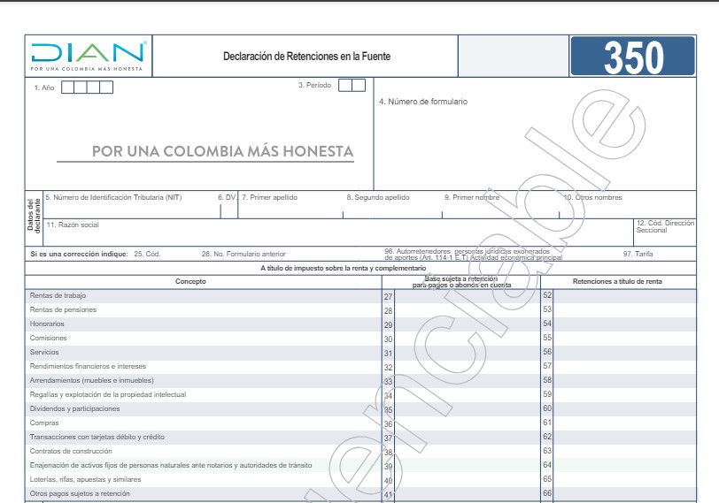 DIAN hace cambios en formulario 350 de declaración de retención en la fuente, pilas