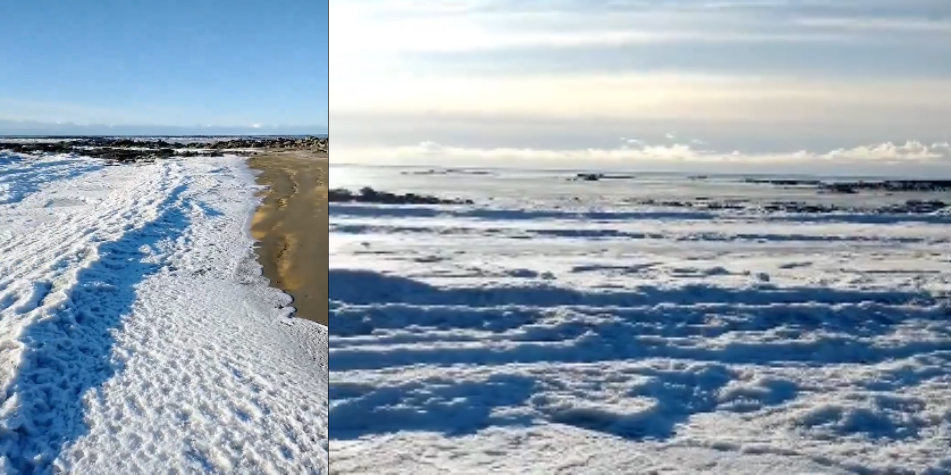Frío extremo congela el mar en Tierra del Fuego: espectáculo visual ...