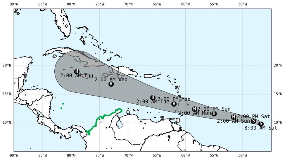 Mapa en vivo del huracán Beryl, que se prevé pase cerca a Colombia: así ...