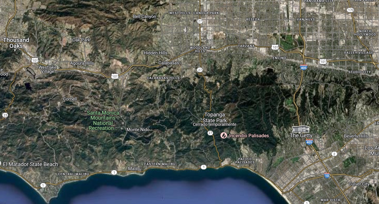 Incendios en Los Ángeles: el mapa que muestra cuáles son las zonas ...