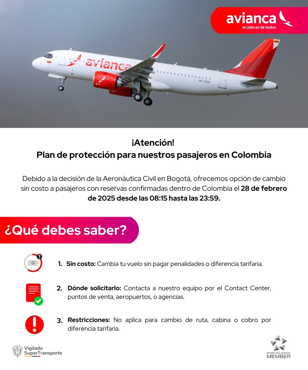 Atención| Avianca anunció ayuda para pasajeros que vuelan hoy 28 de ...