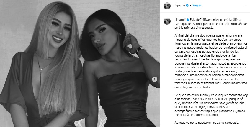 Esta es la emotiva carta de amiga de Valeria Márquez, la 'influencer' asesinada durante una ...