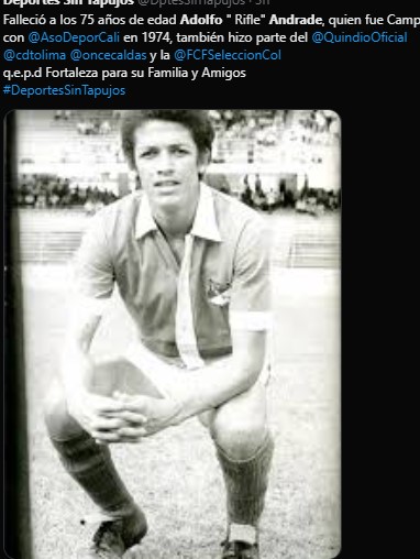Luto en el fútbol colombiano tras el fallecimiento de Adolfo ‘Rifle ...