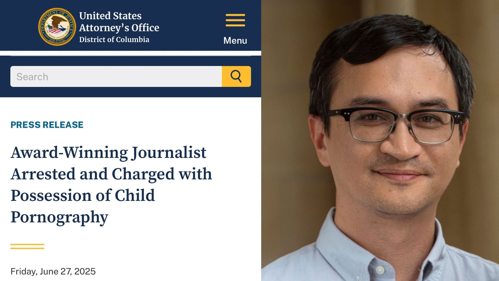 Arrestan a editor galardonado de The Washington Post por posesión de ...